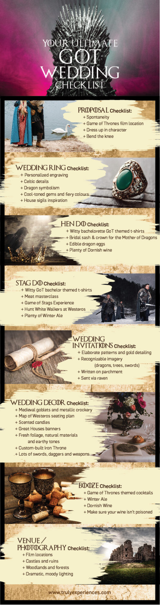 Your Ultimate GoT Wedding Checklist | uCollect Infographics